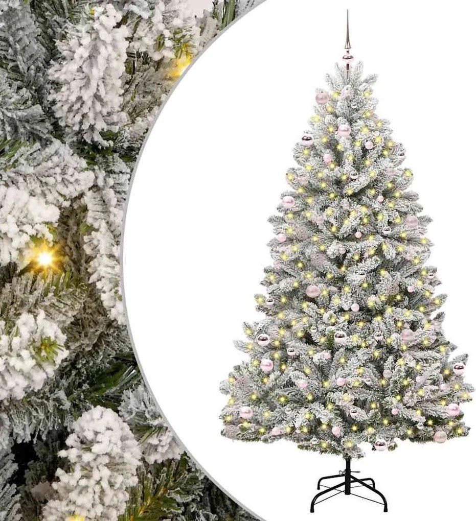 Umělý vánoční stromeček 240 cm 300 LED Teplá bílá PVC a ocel 3395768