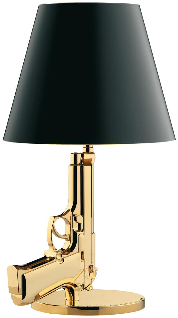 Flos F2953000 GUN_BEDSIDE GUN, designová stolní lampa, 1x75W, 18K zlato, výška: 43cm