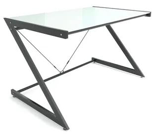 Počítačový stůl Zoom 122x76 cm, černá/bílá