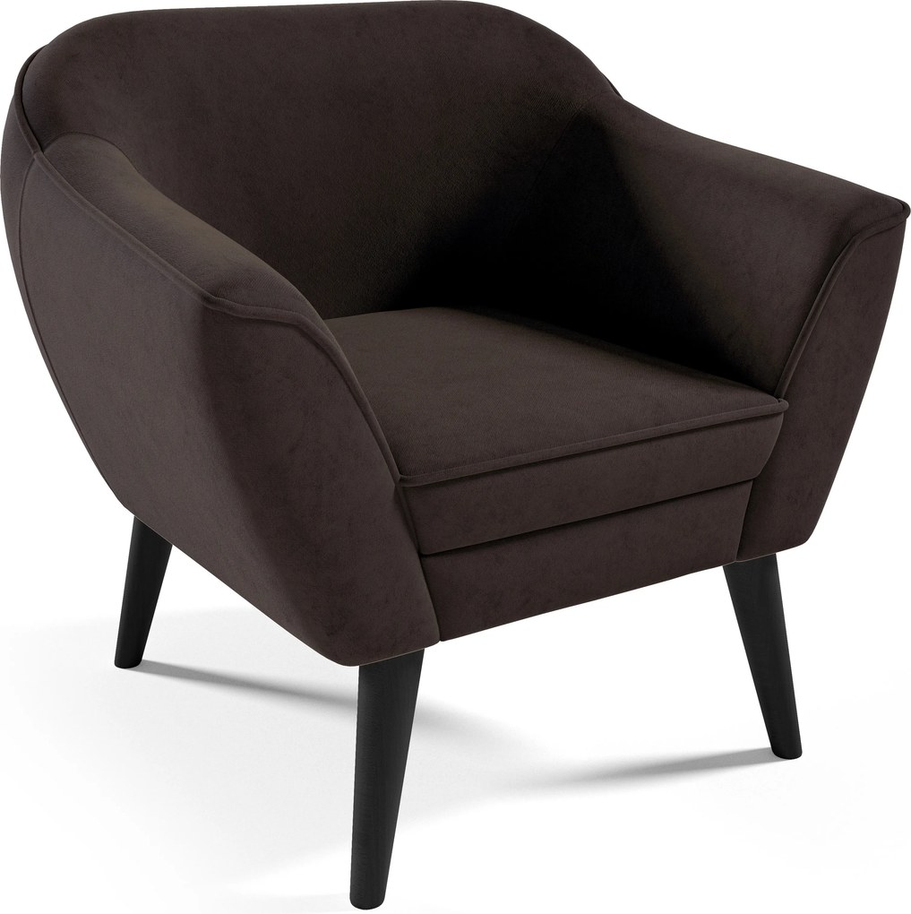 Eka Křeslo FLIX Látka Velutto: Šedá (Velutto 18), Výběr nohou: Přírodní