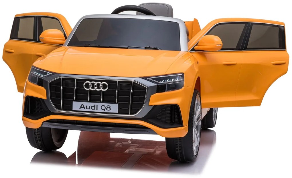Dětské elektrické autíčko s dálkovým ovládáním BestBerg BBCC-70O – Audi Q8 / nosnost 30 kg / Li-Ion baterie / oranžová