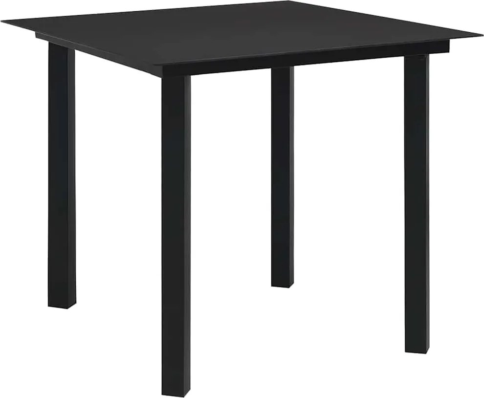 3dílný zahradní jídelní set černý sklo a ocel 3060207
