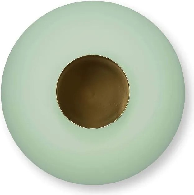 Pip Studio velká kovová váza 23 cm, světle zelená matná (Malá kovová váza v matné světle zelené barvě)