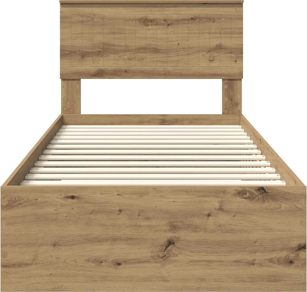 Rám postele s čelo Dub artisan 90 x 190 cm Kompozitní dřevo 3410957