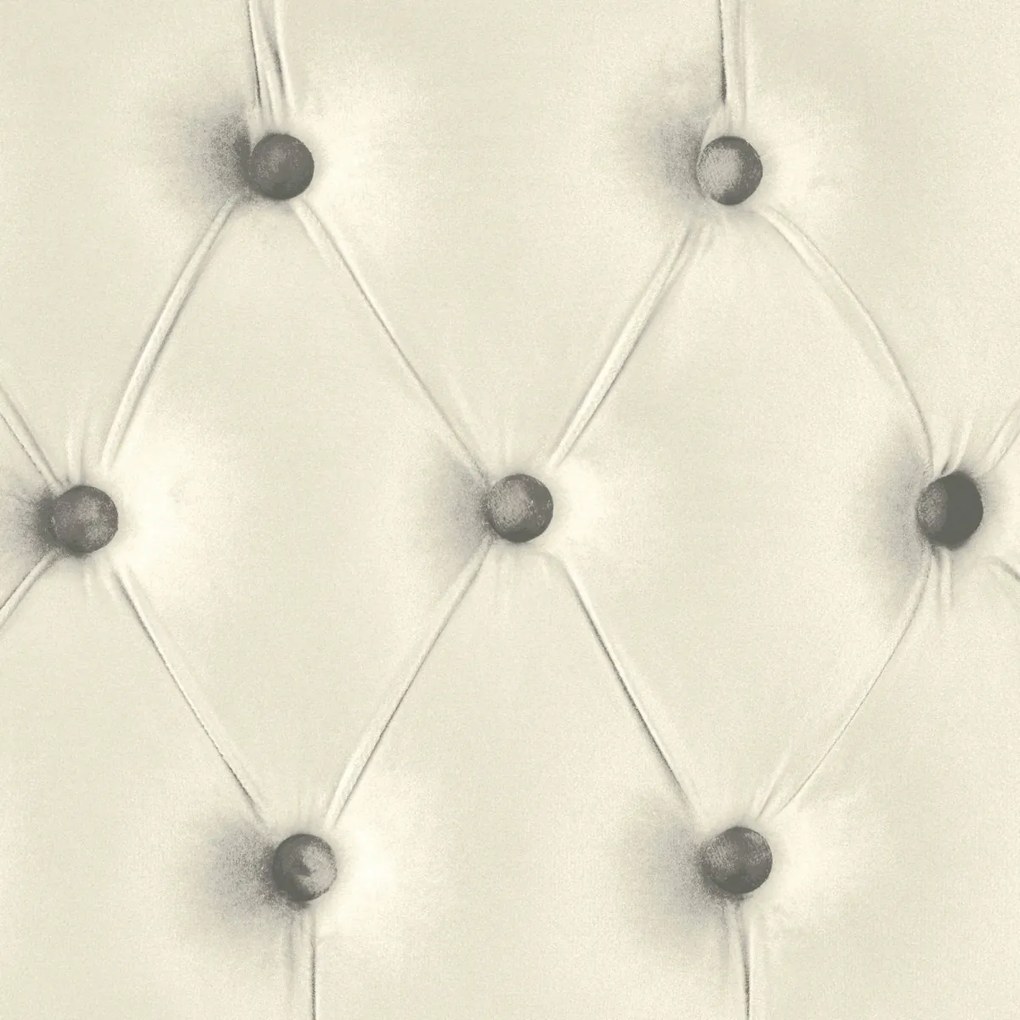 Lavice Polson - samet, černá 120 cm - Krémová