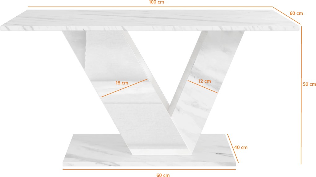 Prospero Konferenční stolek DUBAJ Kombinace barev: dubai coffee table bílý lesk/kámen