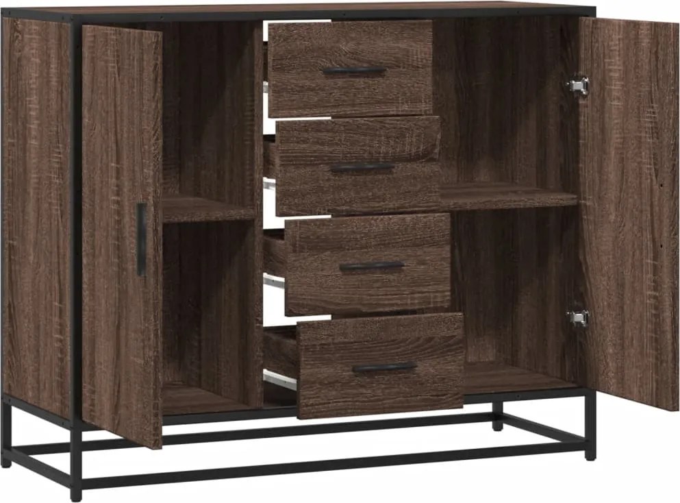 Příborník hnědý dub 92 x 35 x 76 cm kompozitní dřevo 3300829