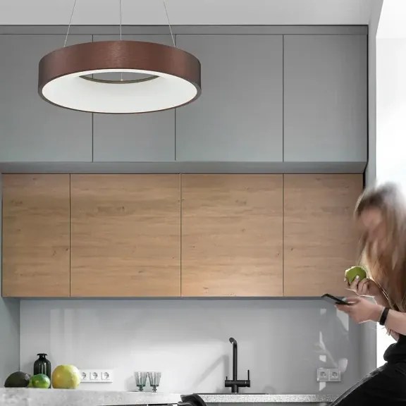 LED lustr Rando Thin 38 3000K hnědá