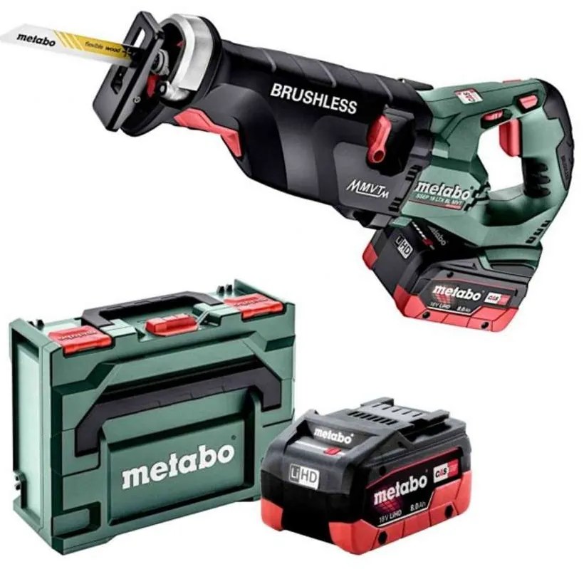 Metabo Nářadí - 18V AKU mečová pila, 2x aku 8,0 Ah LiHD, nabíječka 602258810