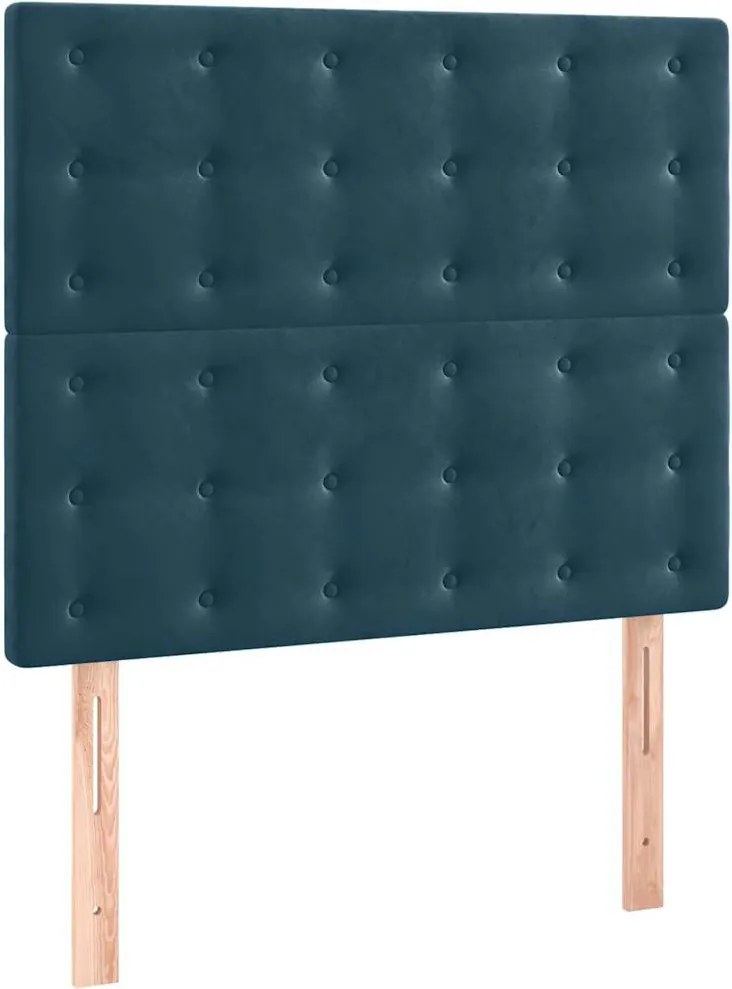 Čelo postele tmavě modré 80x5x118/128 cm sametové 3116800