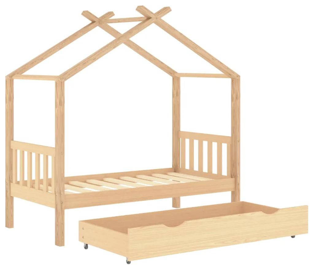 Rám dětské postele se zásuvkou masivní borovice 80 x 160 cm