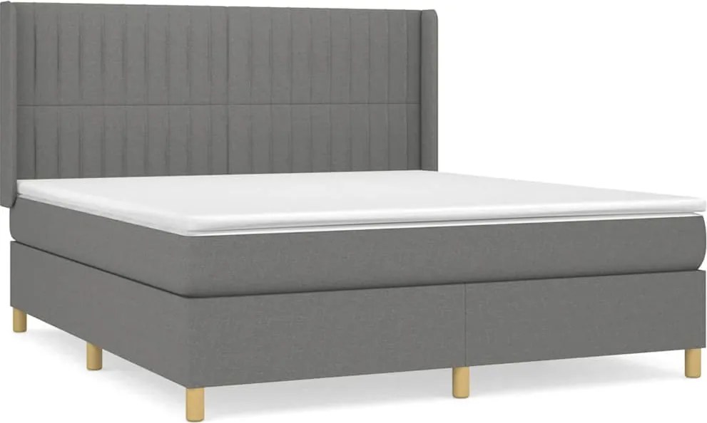 Box spring postel s matrací tmavě šedá 180x200 cm textil 3132170