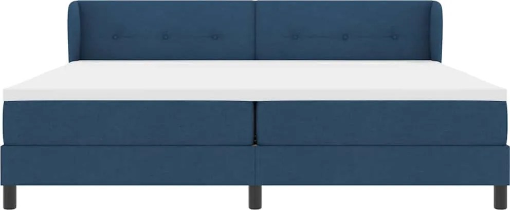 Postel s boxspringem s čelo Modrá 200 x 200 cm textil 3340051