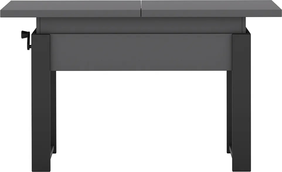 Rozkládací polohovací konferenční stolek HOGO 3v1 | 120-157x62,5-74,5x67 cm | síla horní desky 32 mm | tmavě šedá/černé nohy