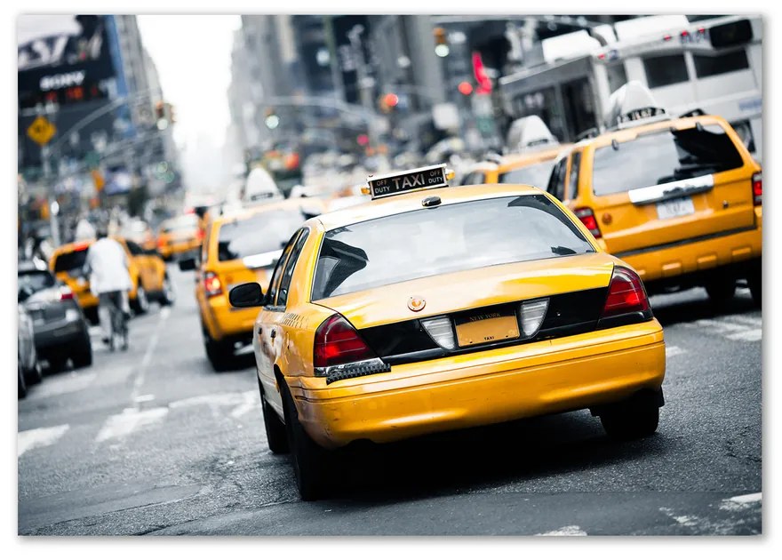 Wallmuralia Foto-obraz fotografie na skle Taxi New York 100x70 cm