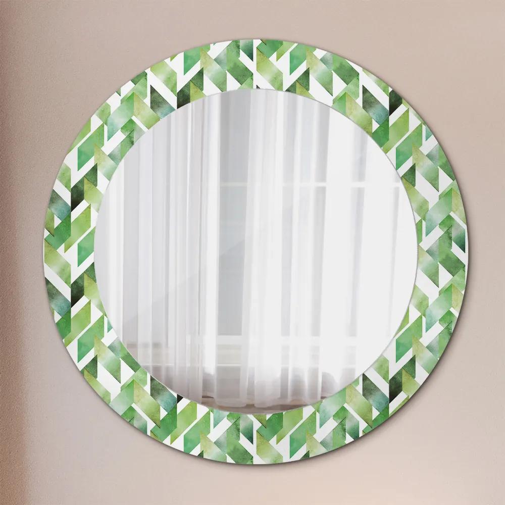 Kulaté dekorativní zrcadlo Rybí kost fi 60 cm