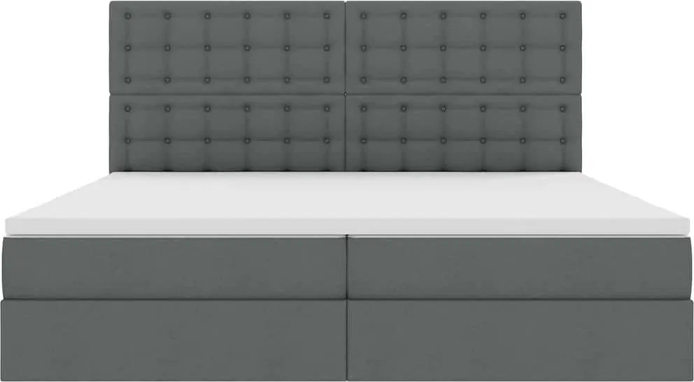 Postel s úložným prostorem a matrací Tmavě šedá 200 x 200 cm 3371929