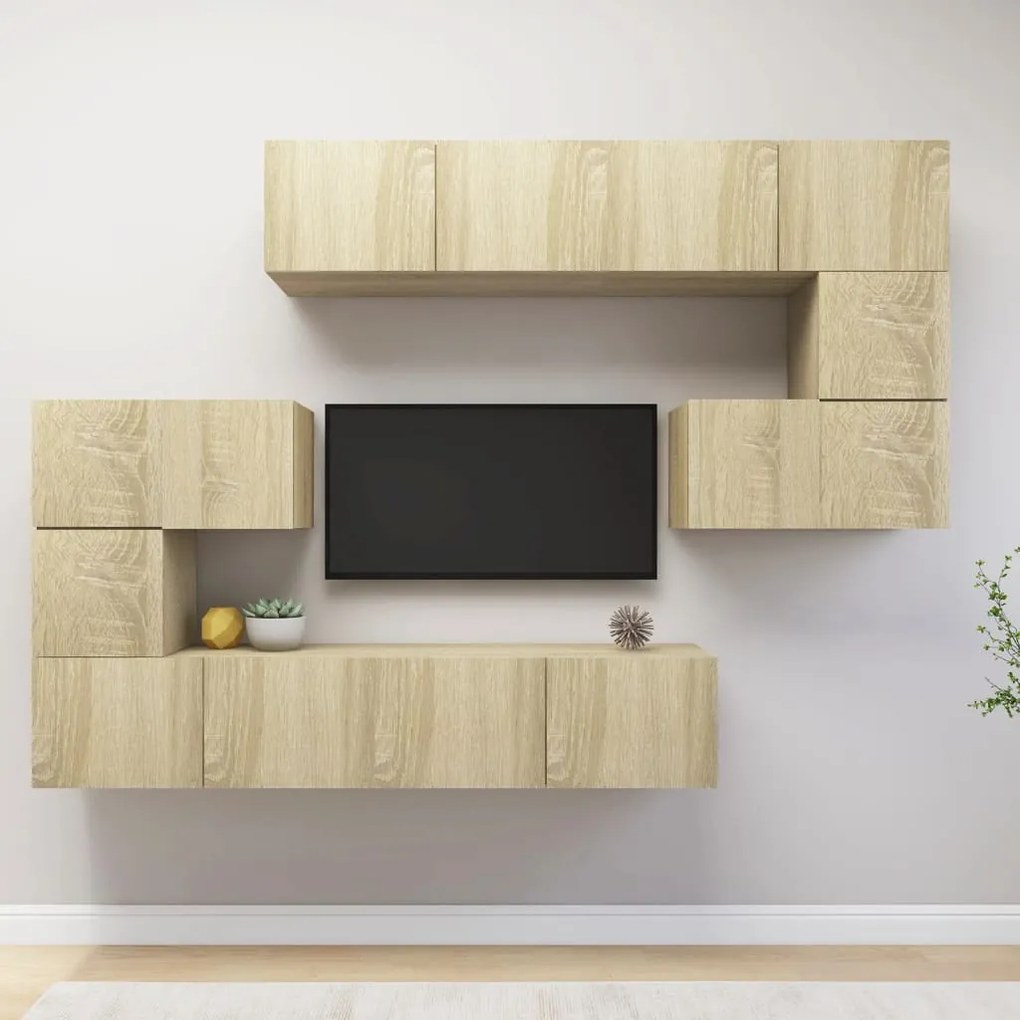8dílný set TV skříněk dub sonoma kompozitní dřevo 3079038