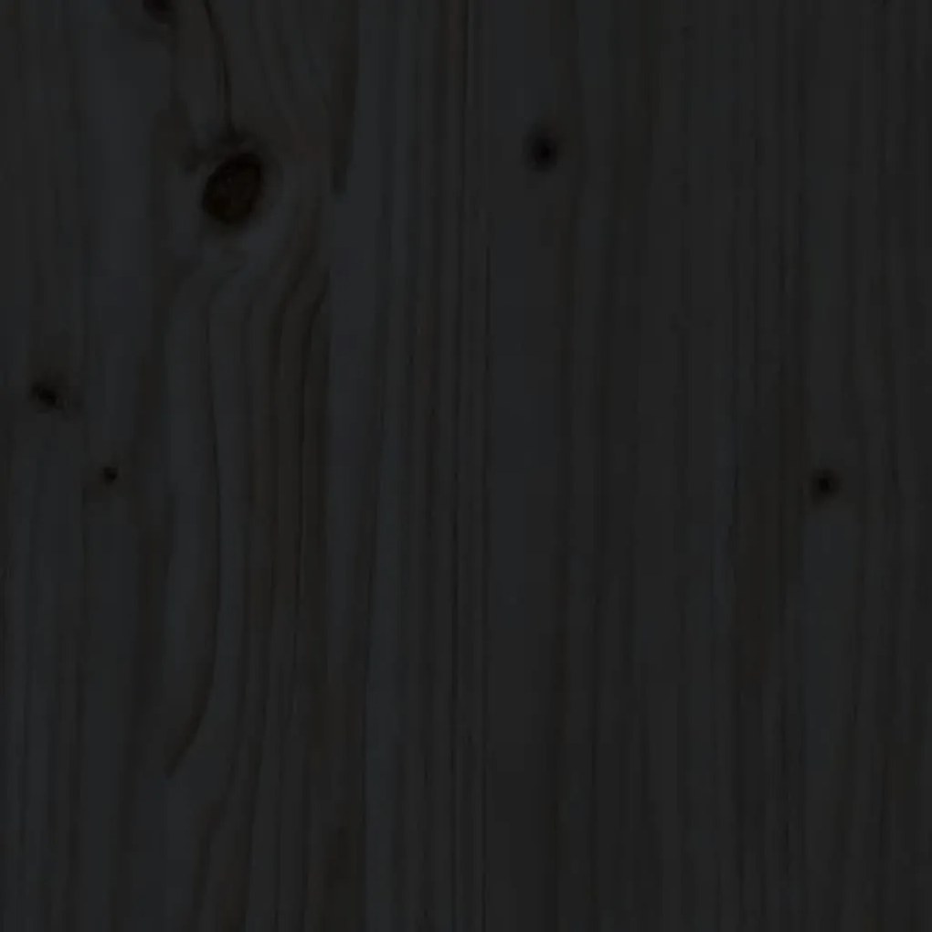 Lavice s truhlíky černá 184,5x39,5x56,5 cm masivní borové dřevo