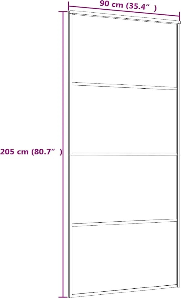 Posuvné dveře mléčné ESG sklo a hliník 90 x 205 cm černé 151659