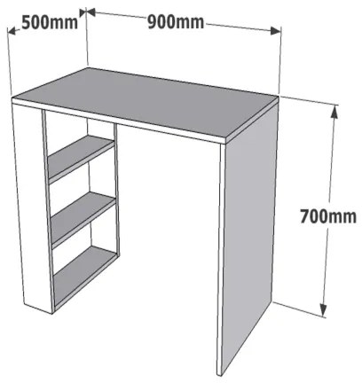 Pracovní stůl COOL 70x90 cm bílá