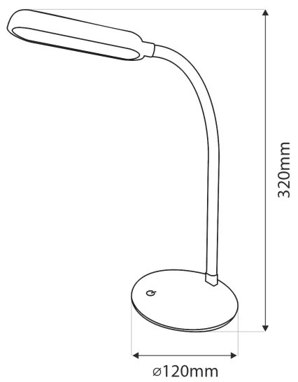 LED Stmívatelná dotyková flexibilní stolní lampa LED/6W/5V USB 1200 mAh bílá