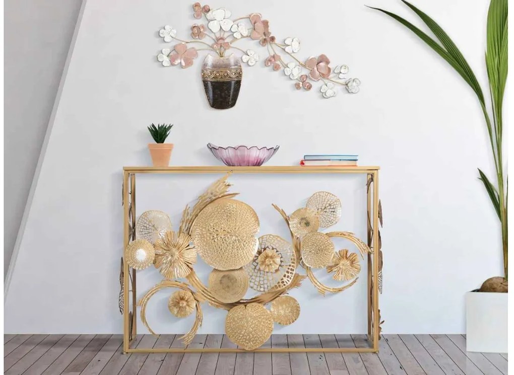 Designová konzole Lauwdina 114 cm zlatá