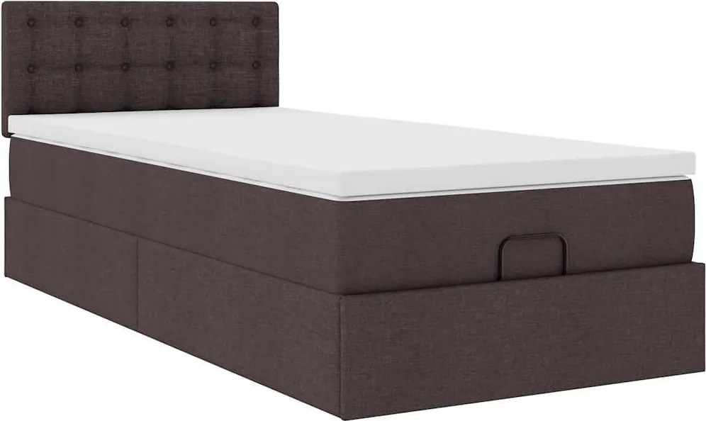 Osmanský postel s matrací tmavě šedá 90x200 cm textil 3311597