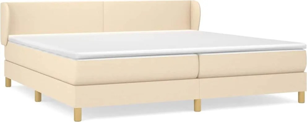 Box spring postel s matrací krémová 200x200 cm textil 3126674