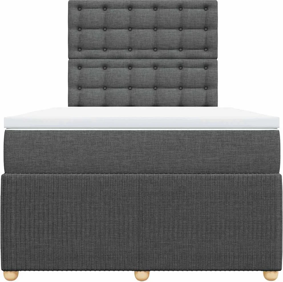 Box spring postel s matrací tmavě šedá 120x200 cm textil 3294338