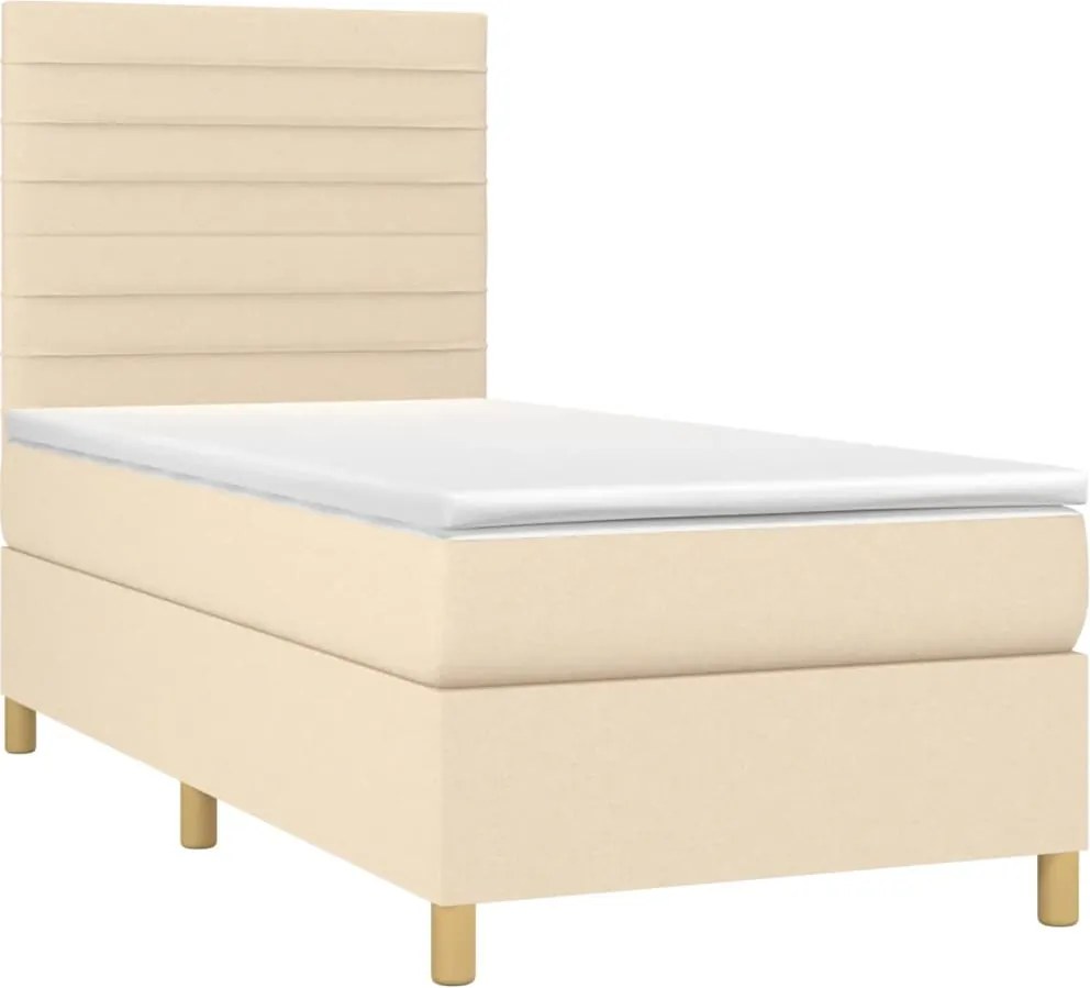 Box spring postel s matrací krémová 90x190 cm textil 3142382