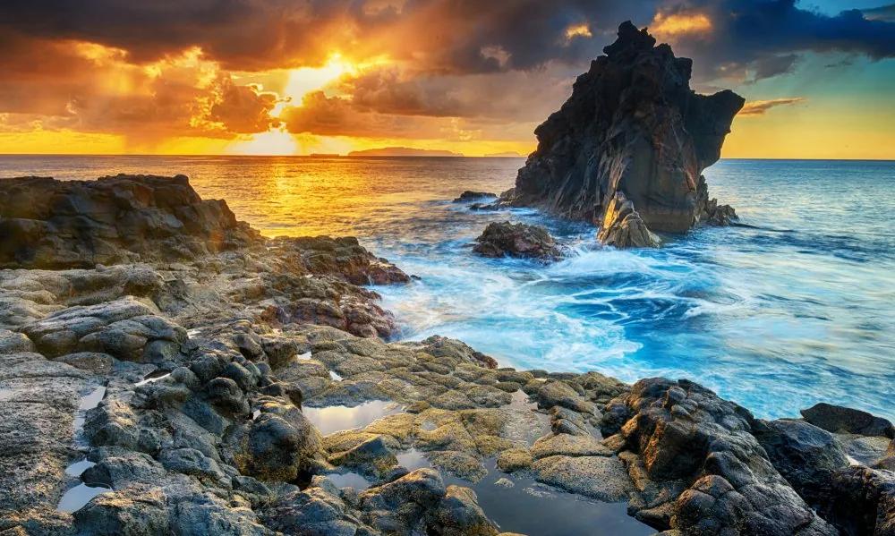 Vícedílný obraz Západ Slunce Na Pobřeží Nedostatek Nedostatek Přírodní plátno 150x90