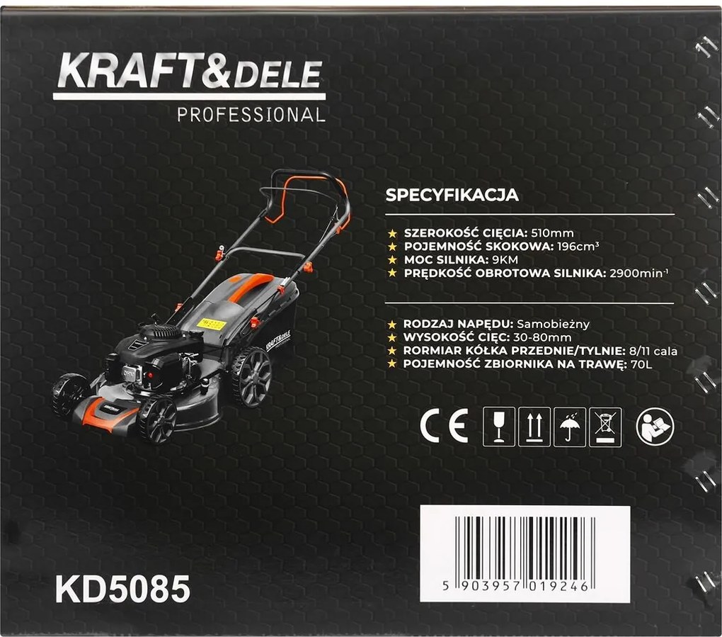 Kraft&Dele Výkonná benzínová sekačka KD5085, 9 KM, 510 mm KD5085