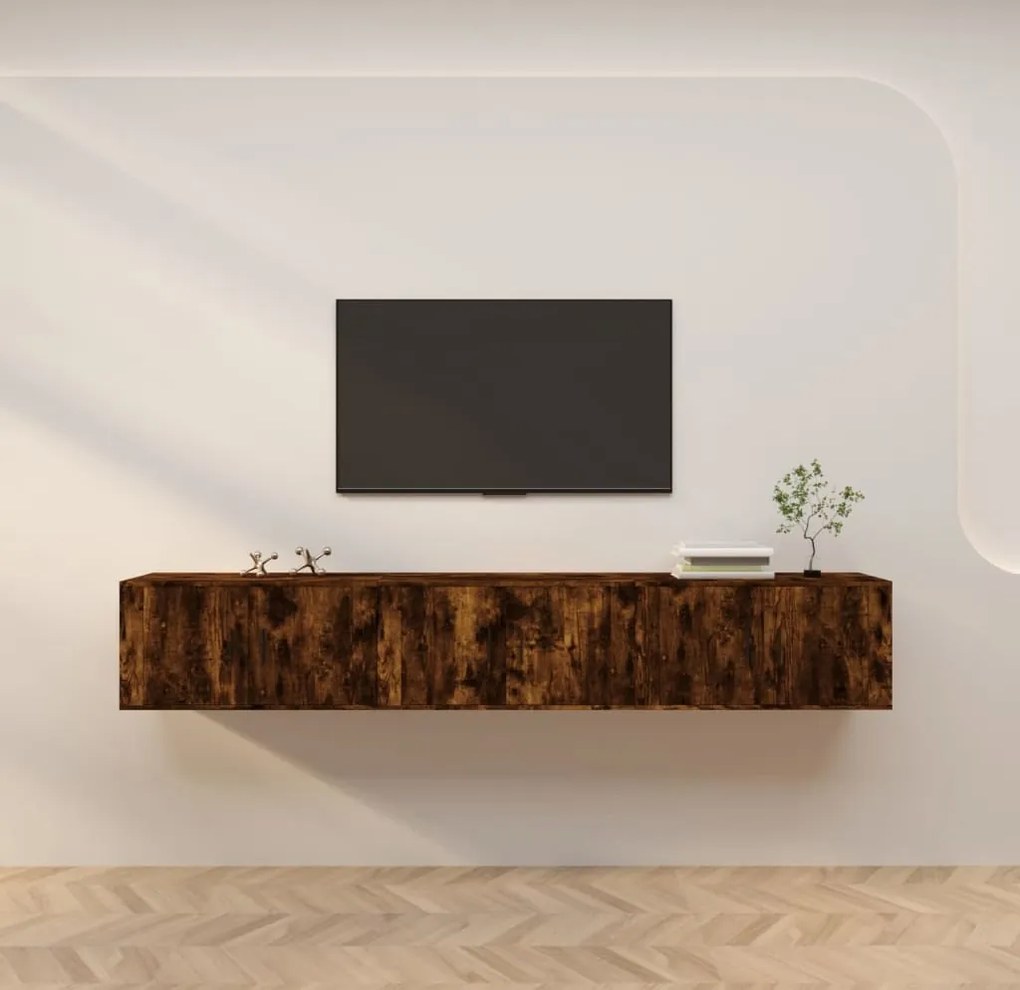 vidaXL Nástěnné TV skříňky 3 ks 80 x 34,5 x 40 cm [3188359] Barva: Betonová šedá