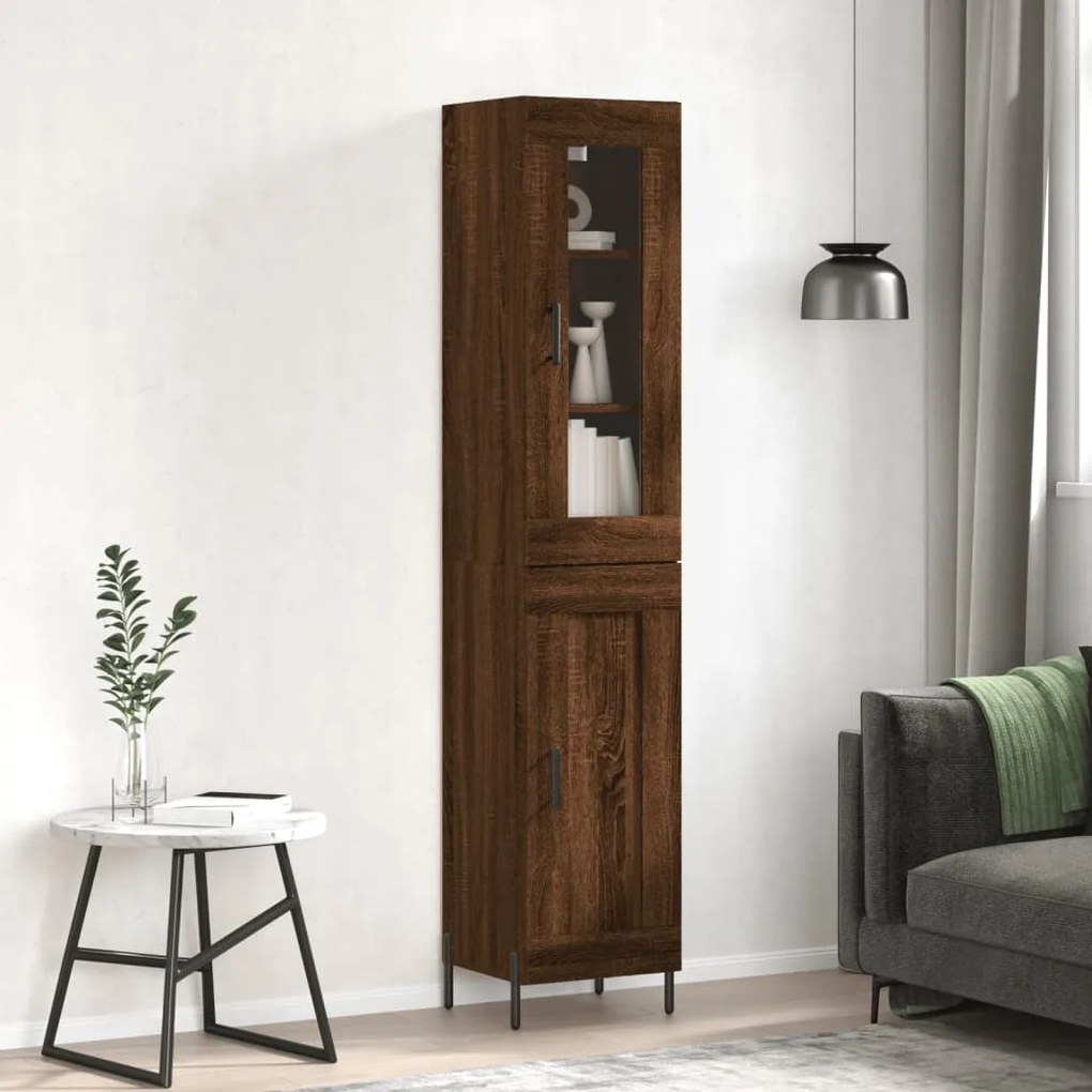 vidaXL Skříň highboard 34,5 x 34 x 180 cm kompozitní dřevo [3199499] Barva: Betonová šedá