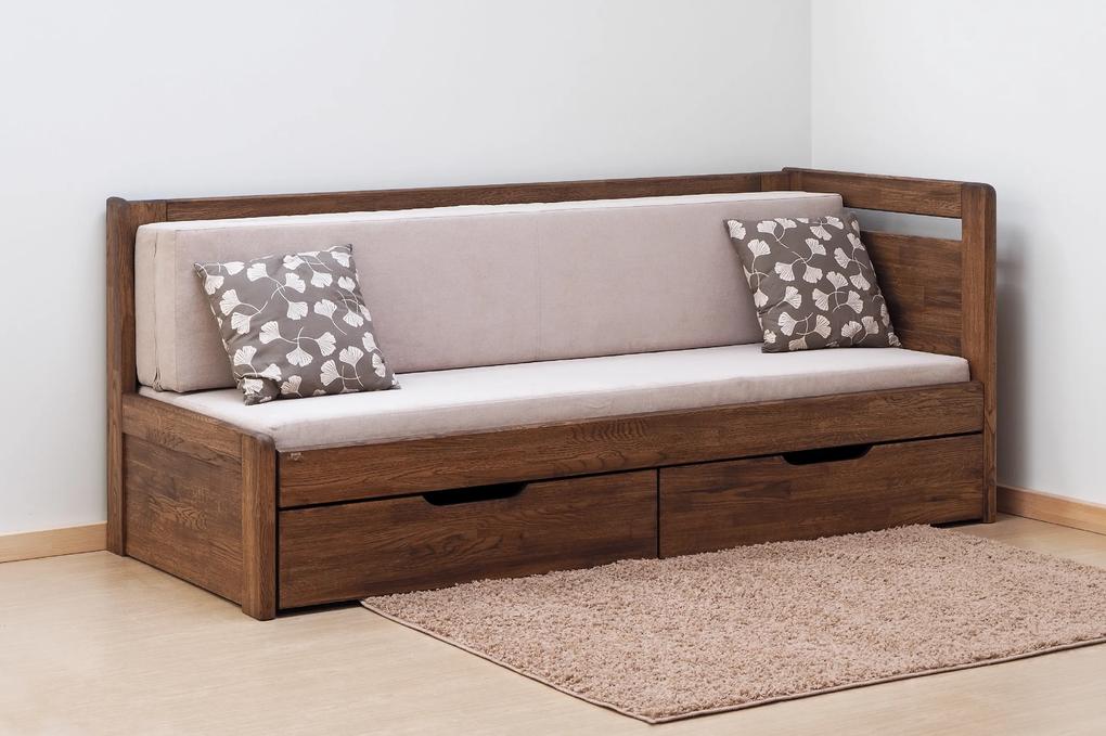 BMB Rozkládací postel TANDEM Klasik barevné provedení: Imitace dřeva, provedení: oblé rohy, Varianta: pravá područka