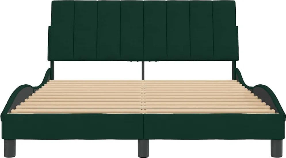 Rám postele bez matrace Hanko tmavě zelená 140 x 190 cm samet 3207846