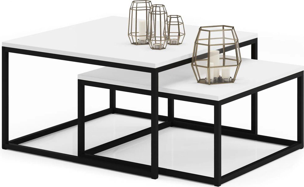 ADRK Furniture Konferenční stolek 2v1 KAMA CT-KAM-B-W