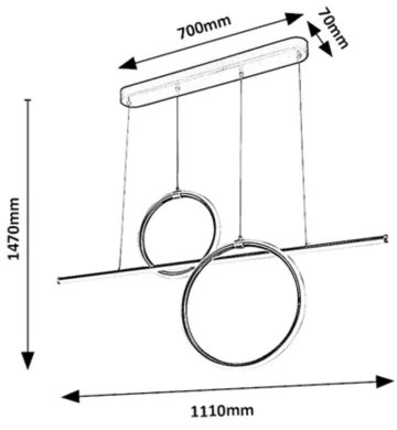 Rabalux 6970 - LED Lustr na lanku WILLOW LED/48W/230V