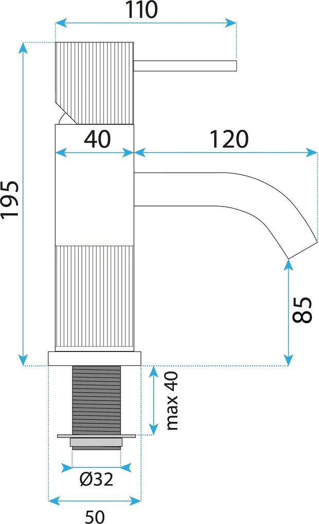 Rea Lungo Stripe, umyvadlová baterie, zlatá matná, REA-B8050