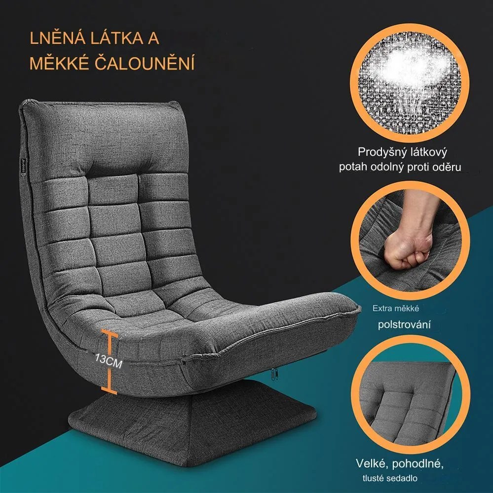 Deuba Relaxační křeslo - šedé