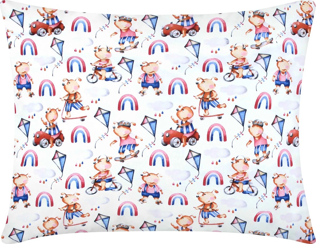 Bavlněné povlečení Pejsci s duhou Velikost: 140 x 200 + 70 x 90