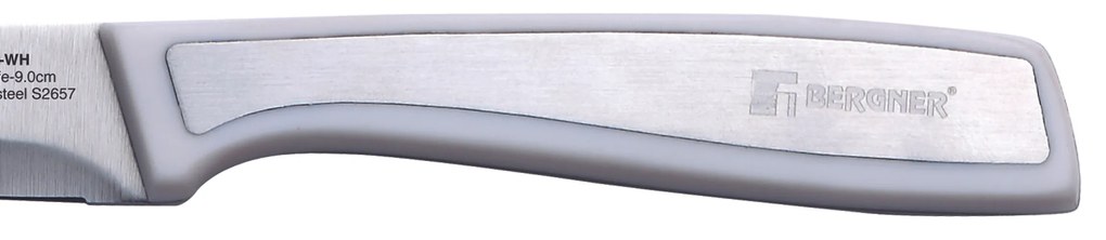 Nůž na loupání z nerezové oceli Bergner / 9 cm / bílá