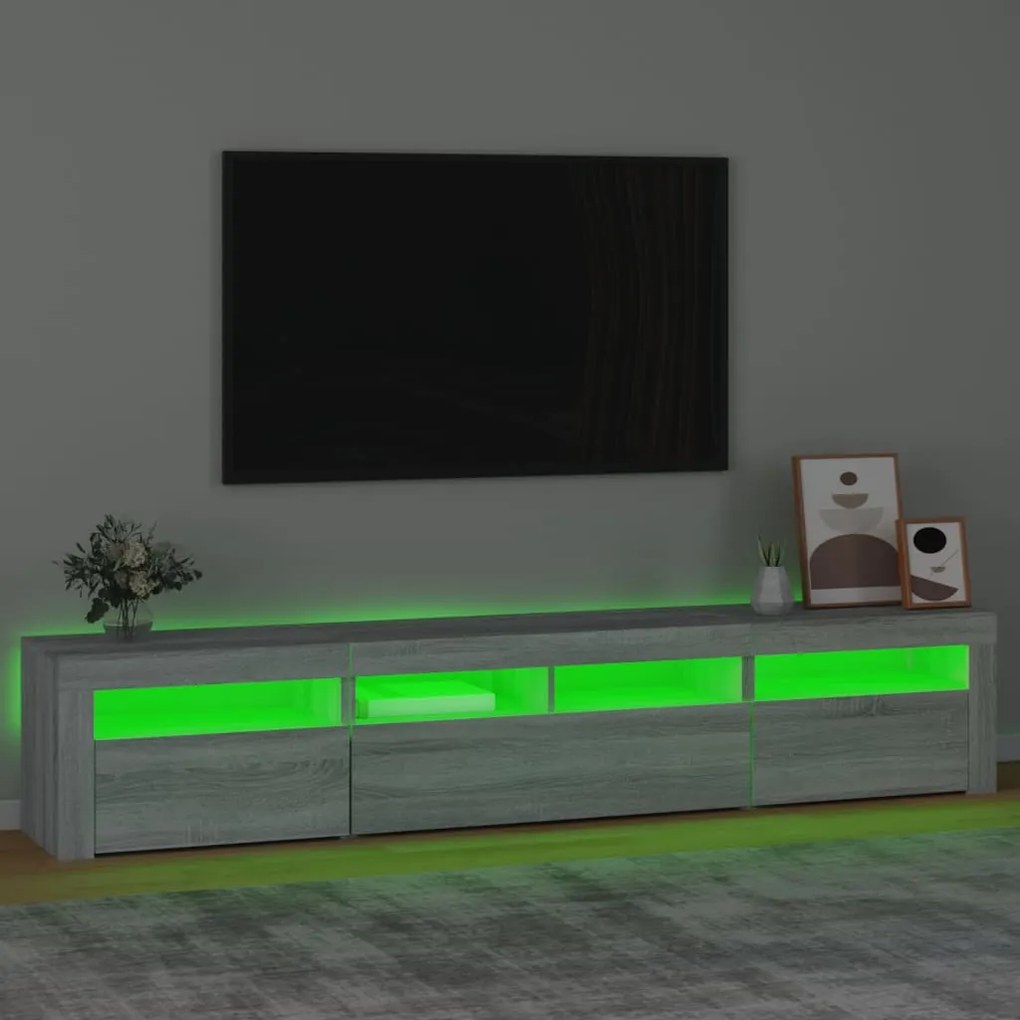 TV skříňka s LED osvětlením šedá sonoma 210 x 35 x 40 cm 3152736