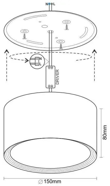 LED Bodové svítidlo LED/17W/230V 4000K pr. 15 cm černá