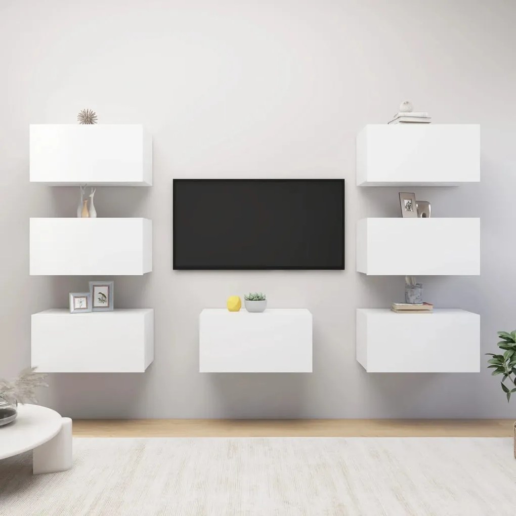 TV skříňky 7 ks bílé 30,5 x 30 x 60 cm kompozitní dřevo 3078743