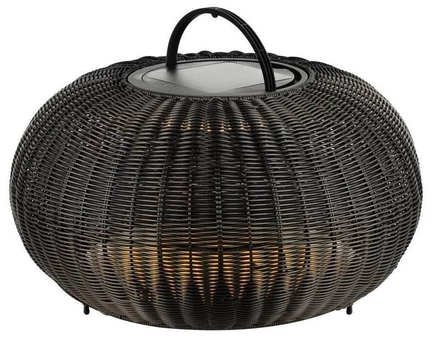 LA 1008388 ADEGAN venkovní stojací lampa, plochá, solární, 2200 K, IP65, černá - BIG WHITE (SLV)
