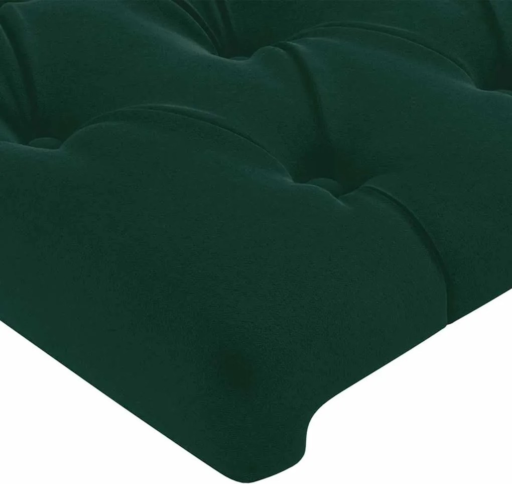Čelo postele tmavě zelené 100x7x118/128 cm sametové 3116713