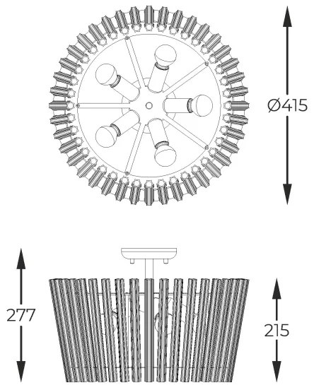 Zuma Line C0547-05H-F9AC - Přisazený lustr BACH 5xE14/40W/230V zlatá