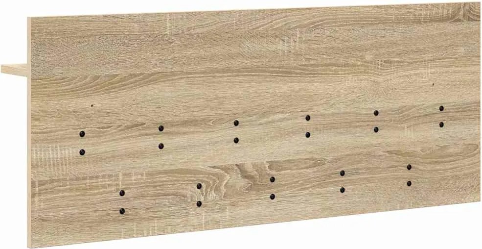 věšák, nástěnný, 1 prkno, háčky, kompozitní dřevo, 40x100x12 cm, dub sonoma, Dekorino TK20260019